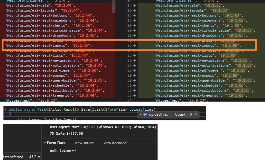 Uploadercomponent Not Sending File After Upgrade In React Feedback Portal