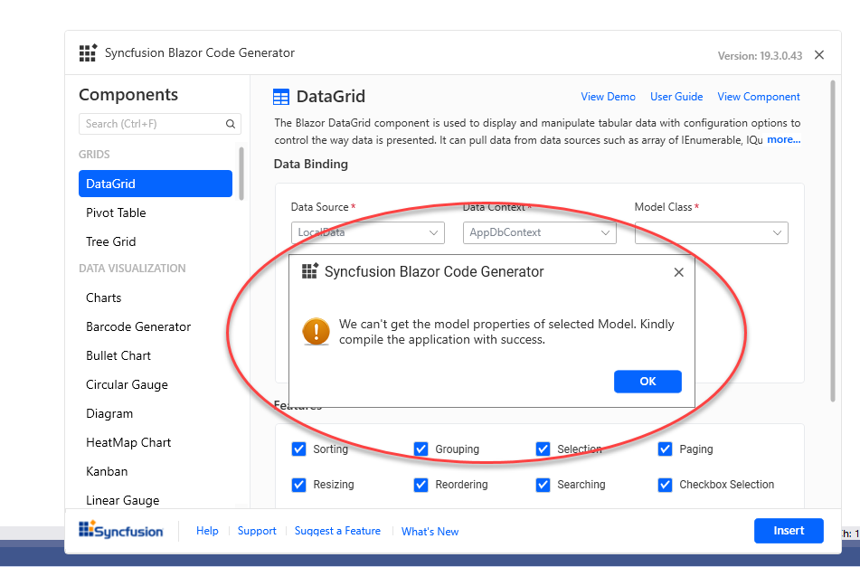 Unable To Get Selected Model Class Properties In Blazor Code Generator In Extension Feedback