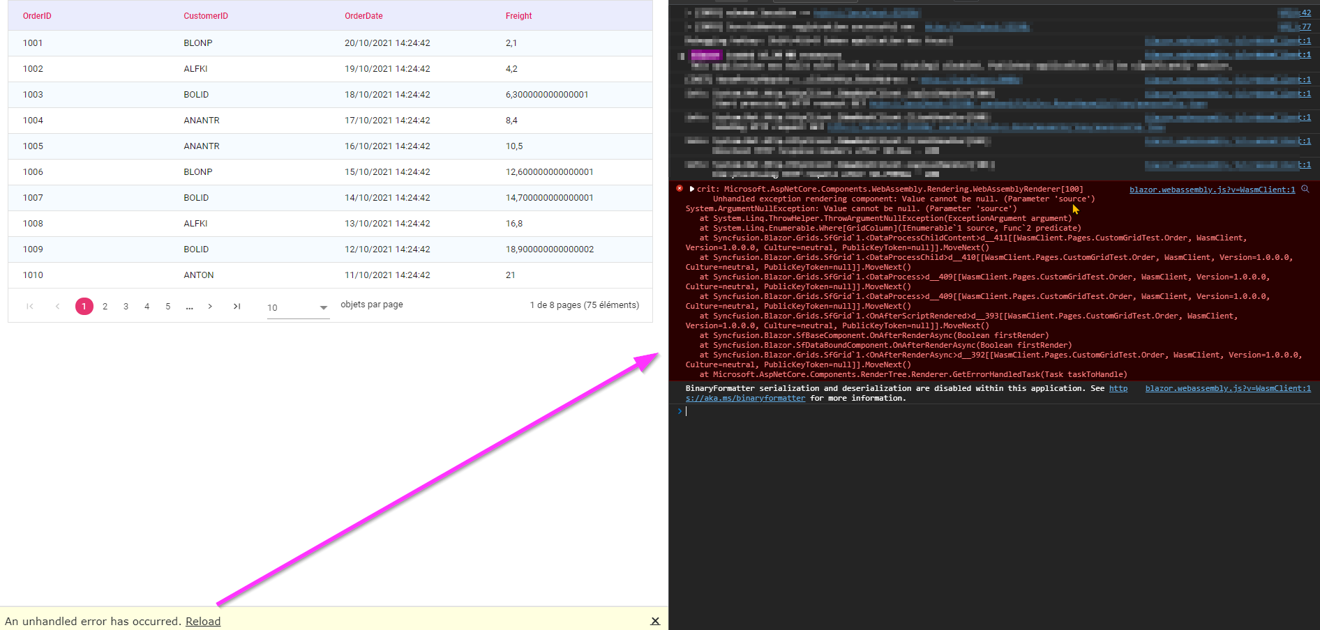 Create custom Grid component in Blazor DataGrid Component crash in ... Create custom Grid component in Blazor DataGrid Component crash in ...
