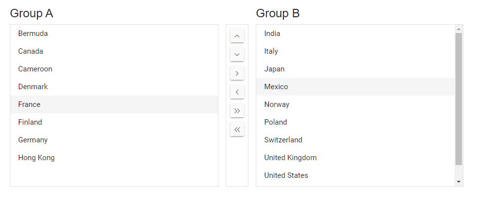 Dual Listbox Focused Fields in Blazor | Feedback Portal