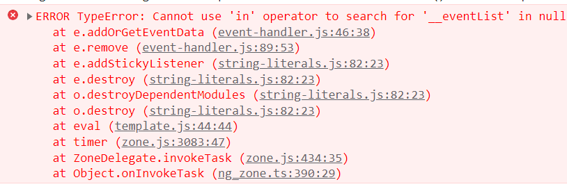Script error thrown when destroy the Sticky Header Grid using ngIf property in Angular ...