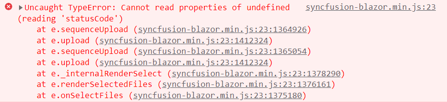 Getting Error when using “SequentialUpload as true & ShowFileList as false” in Asynchronous ...