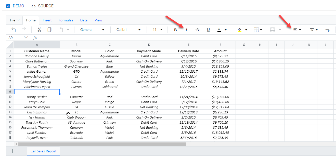 Provide Support To Insert Rowcolumn Between The Formatting Applied Cells In Javascript 