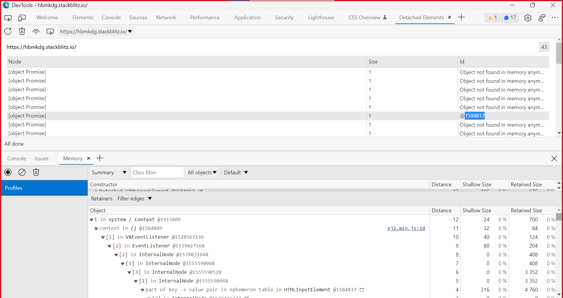 Combobox Memory Leak Detected In Edge Browser In Javascript Feedback Portal