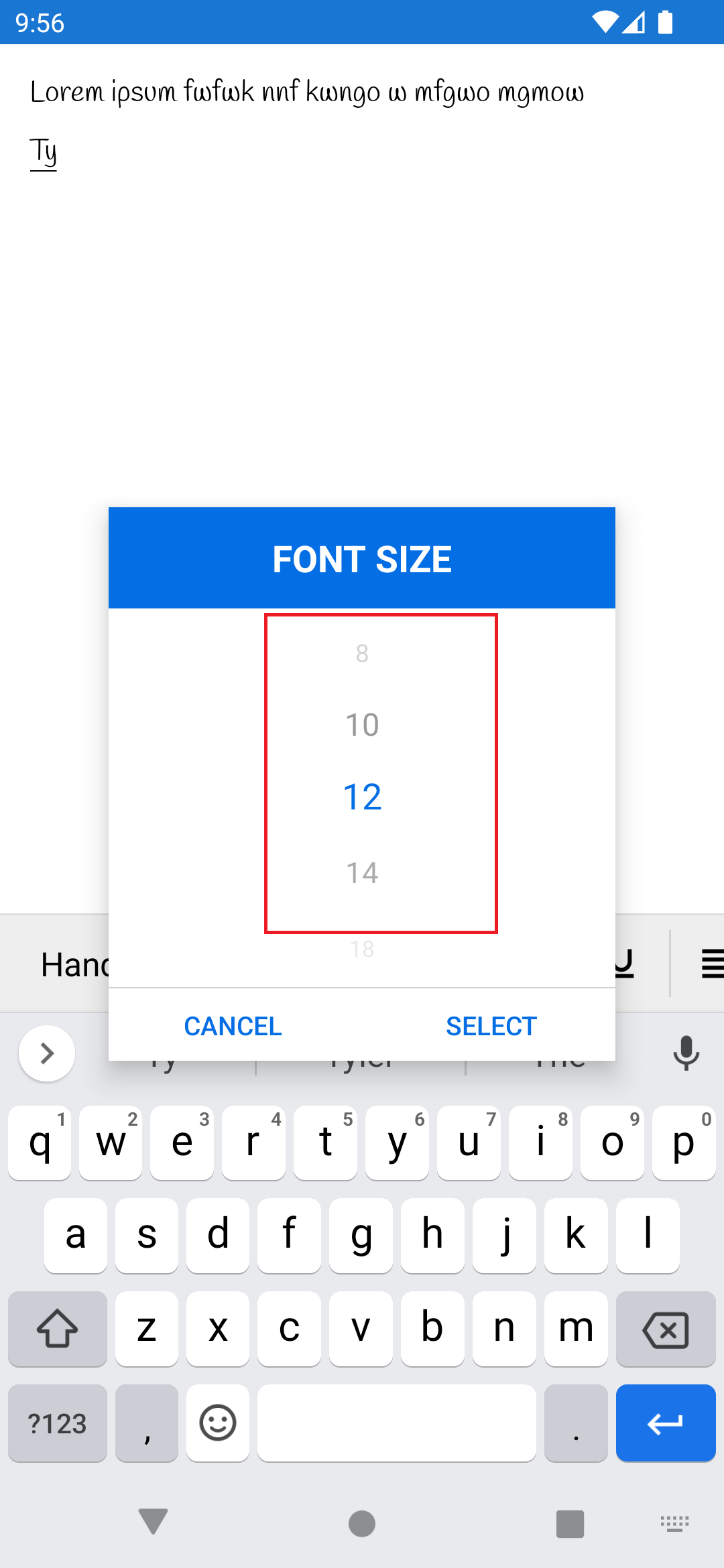 Need to provide support to customize the Font Size of font size picker ... Need to provide support to customize the Font Size of font size picker ...