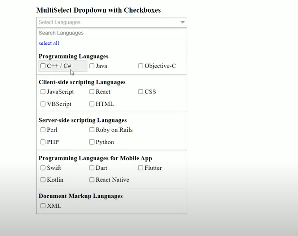 Provide support for horizontally displayed checkbox items with grouping ... Provide support for horizontally displayed checkbox items with grouping ...